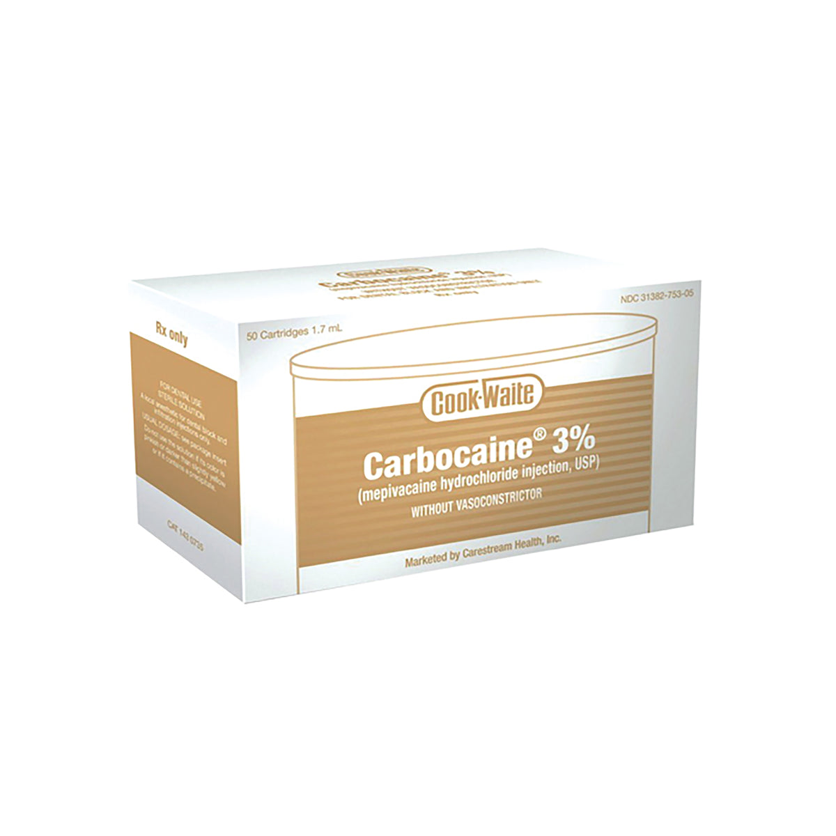 Cook-Waite Carbocaine 3% Mepivacaine HCL 3% Injection Without Vasocons ...