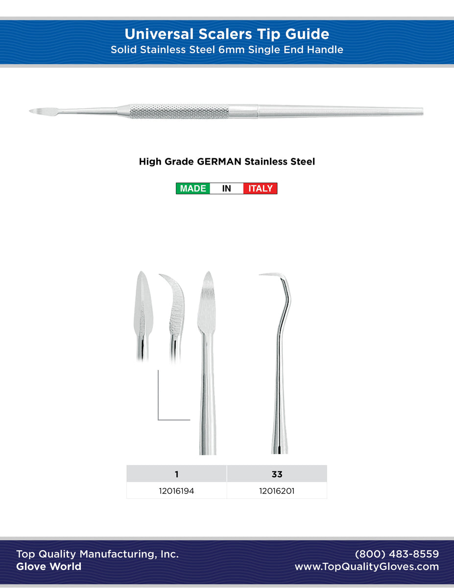 Universal Scalers - Single End Solid Stainless Steel Handle – Top ...